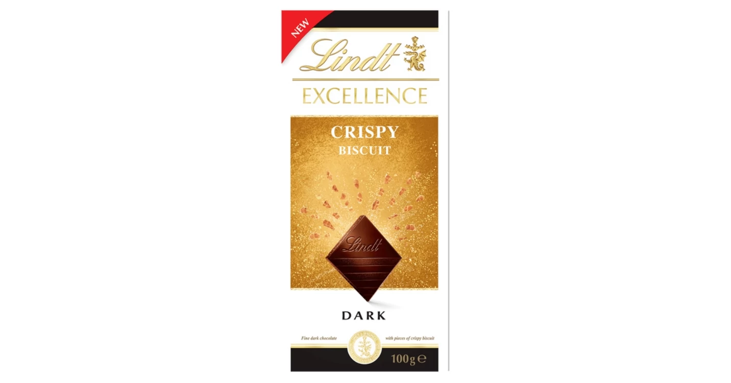 Lindt Excellence Crispy Biscuit Étcsokoládé [100g] - iDrinks.hu