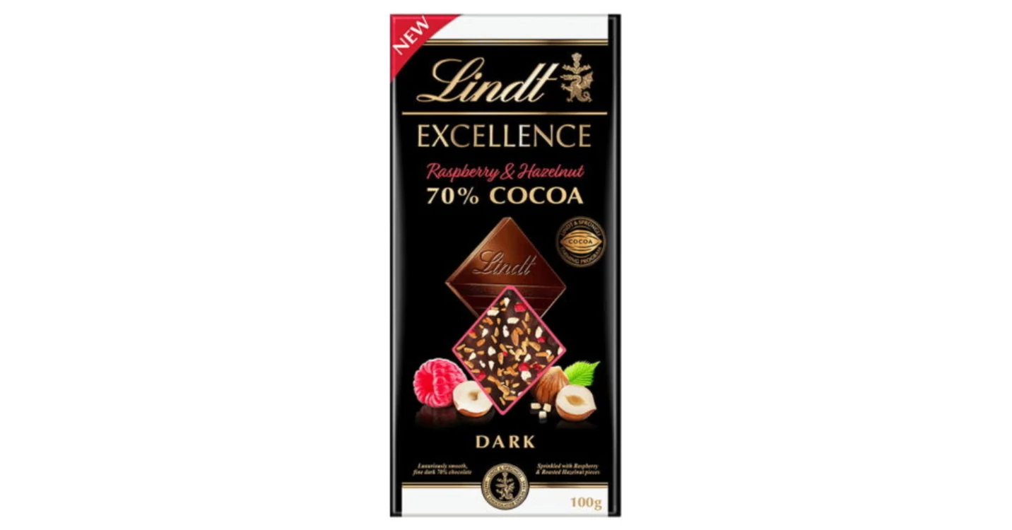 Lindt Excellence Passion Raspberry Hazelnut Csokoládé [100g] - iDrinks.hu