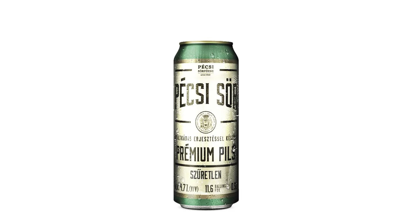 Pécsi Prémium Pils Szűretlen /Dobozos/ [0,5L|4,7%] [24db/pack] - iDrinks.hu